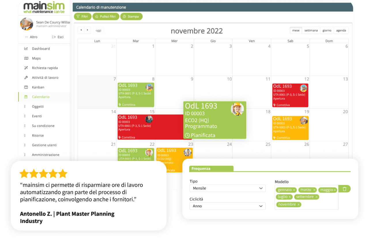 Software Facility Management N.1 in Italia | Mainsim CMMS